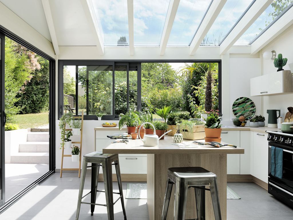 Une cuisine sous la véranda